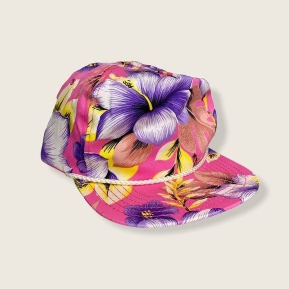 Vintage | Accessories | Vintage 8s San Sun Floral Multicolor Snapback ...
